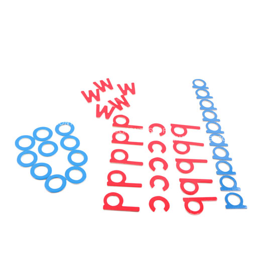 Wood - Small Movable Alphabet (Red & Blue) | Adena | Montessori Materials