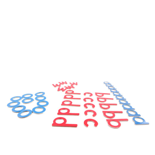 Wood - Small Movable Alphabet (Red & Blue) | Adena | Montessori Materials